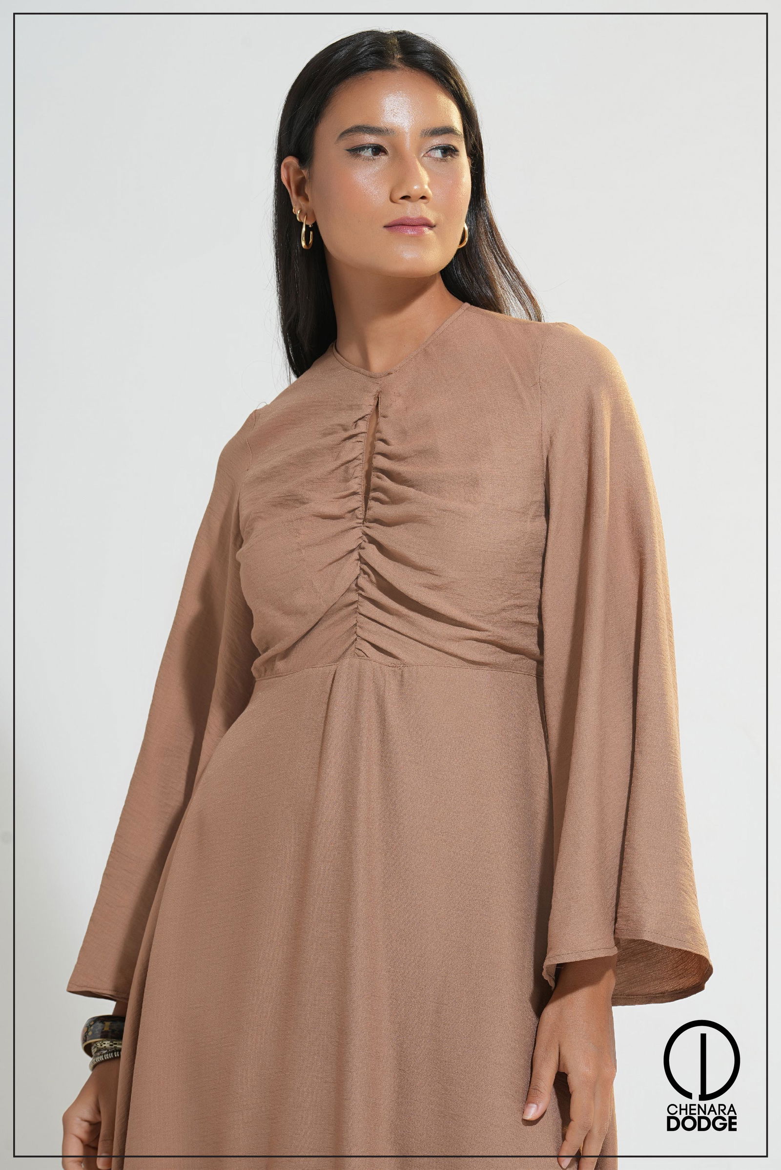 GRACE FRONT OPEN MIDI DRESS